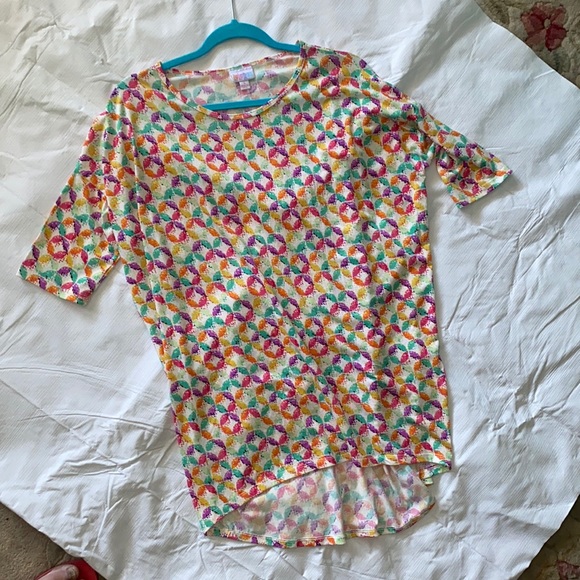 LuLaRoe | Tops | Euc Llr Irma Small White Background With Colorful ...